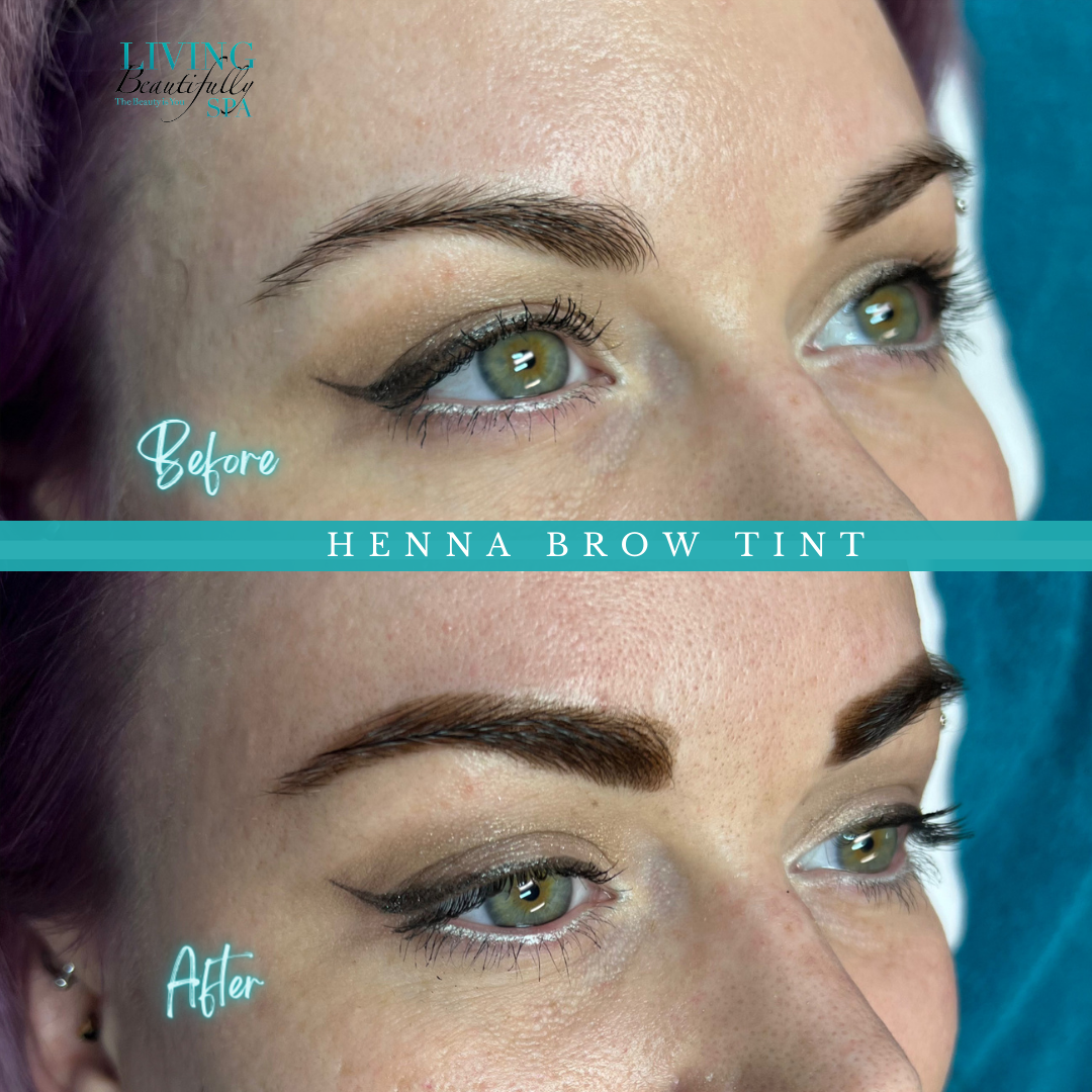 Henna Brow Before & After templates - Living Beautifully Spa & Academy