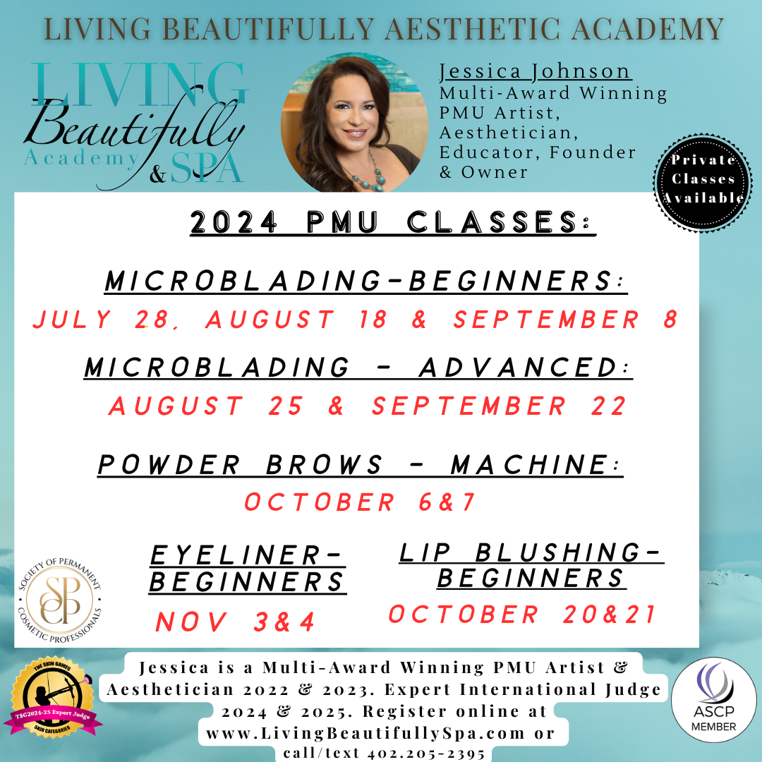PMU Class flyer - Living Beautifully Spa
